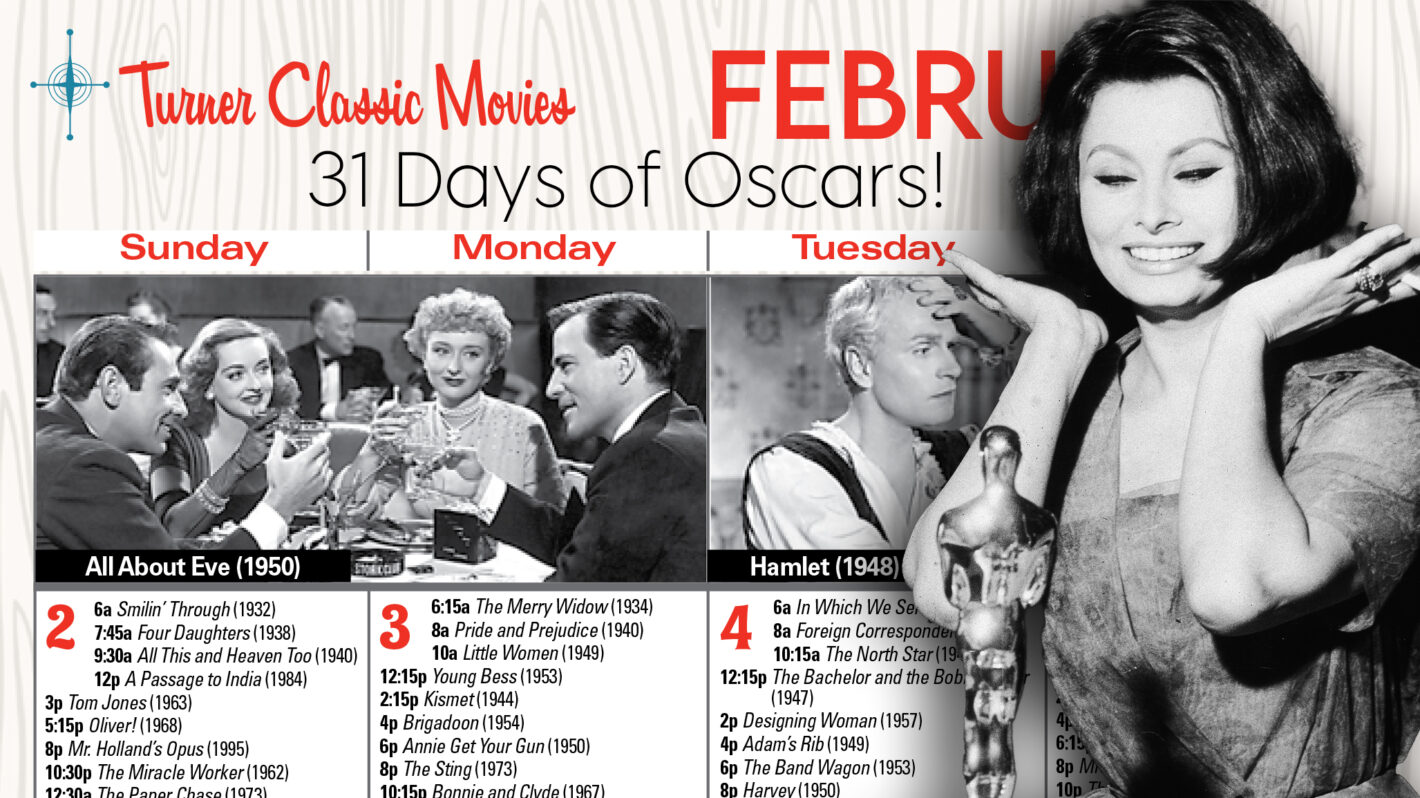 TCM February 2025 Printable Schedule Plus 31 Days of Oscars