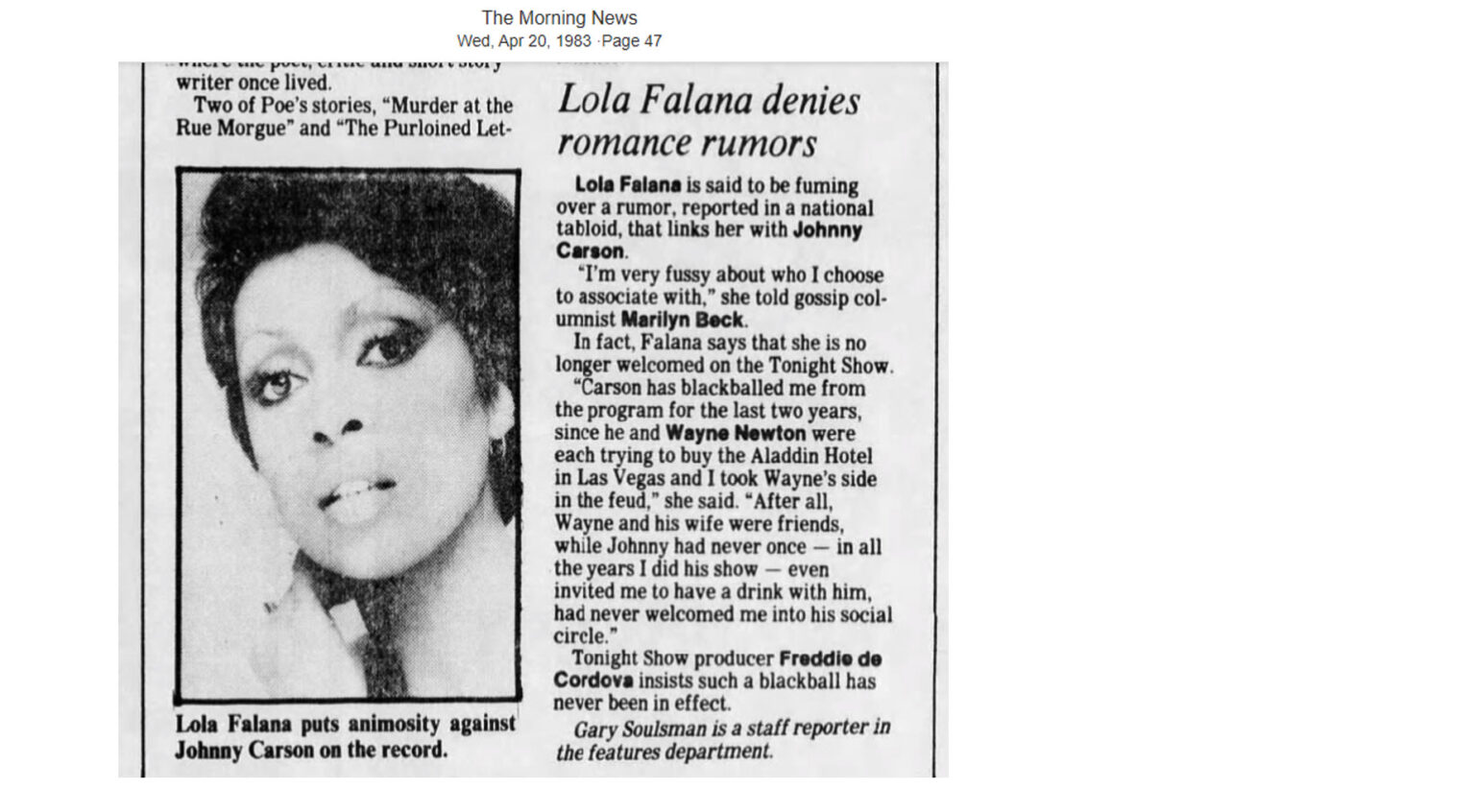The Crazy Reason Lola Falana Was Banned By Johnny Carson